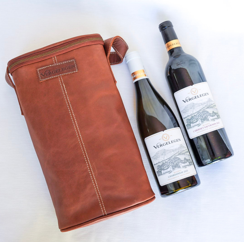 2 Bottle Leather Wine Bag - Vergelegen Wine Estate